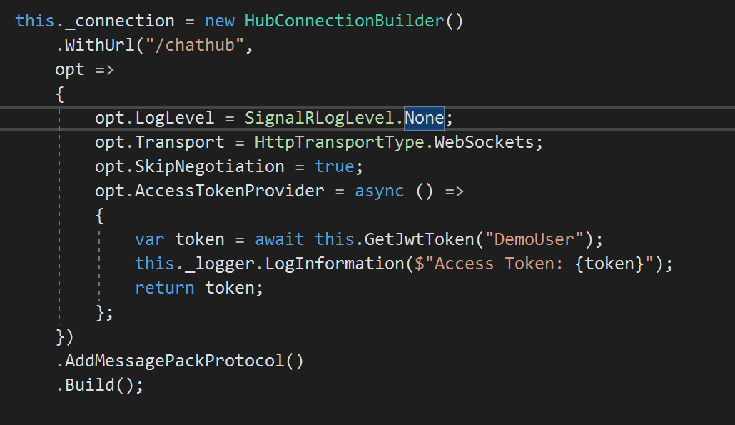 Getting on creating connection after update to 0.1.3 · Issue #9 · BlazorExtensions/SignalR · GitHub
