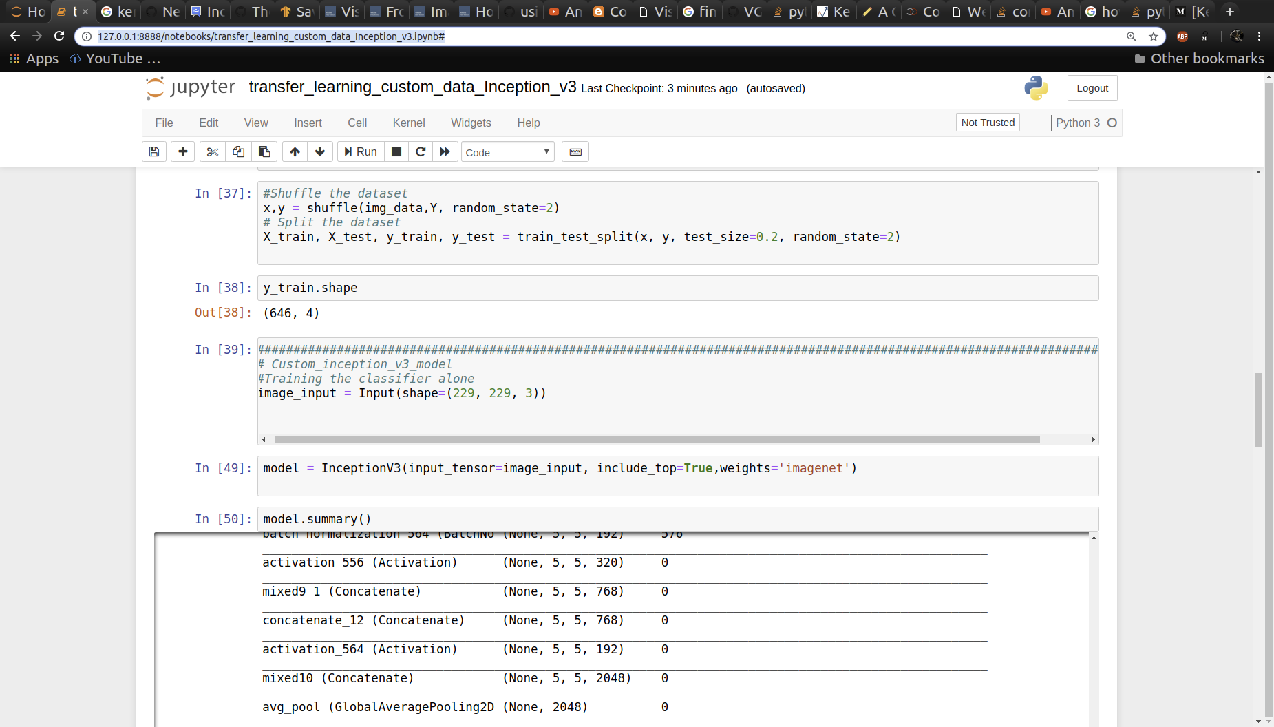 Error With Input Tensor While Using Inceptionv3 For Transfer Learning · Issue 12685 · Keras