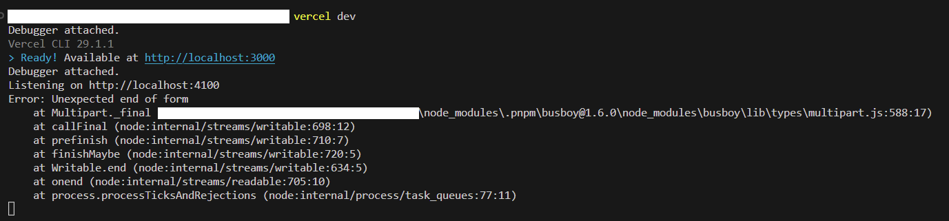 Vercel Not Accepting Multipart Form-data · vercel community · Discussion #1748 · GitHub