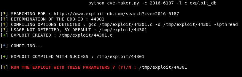 GitHub - msd0pe-1/cve-maker: Tool to detect, find, compile and execute a CVE on the current or a ...