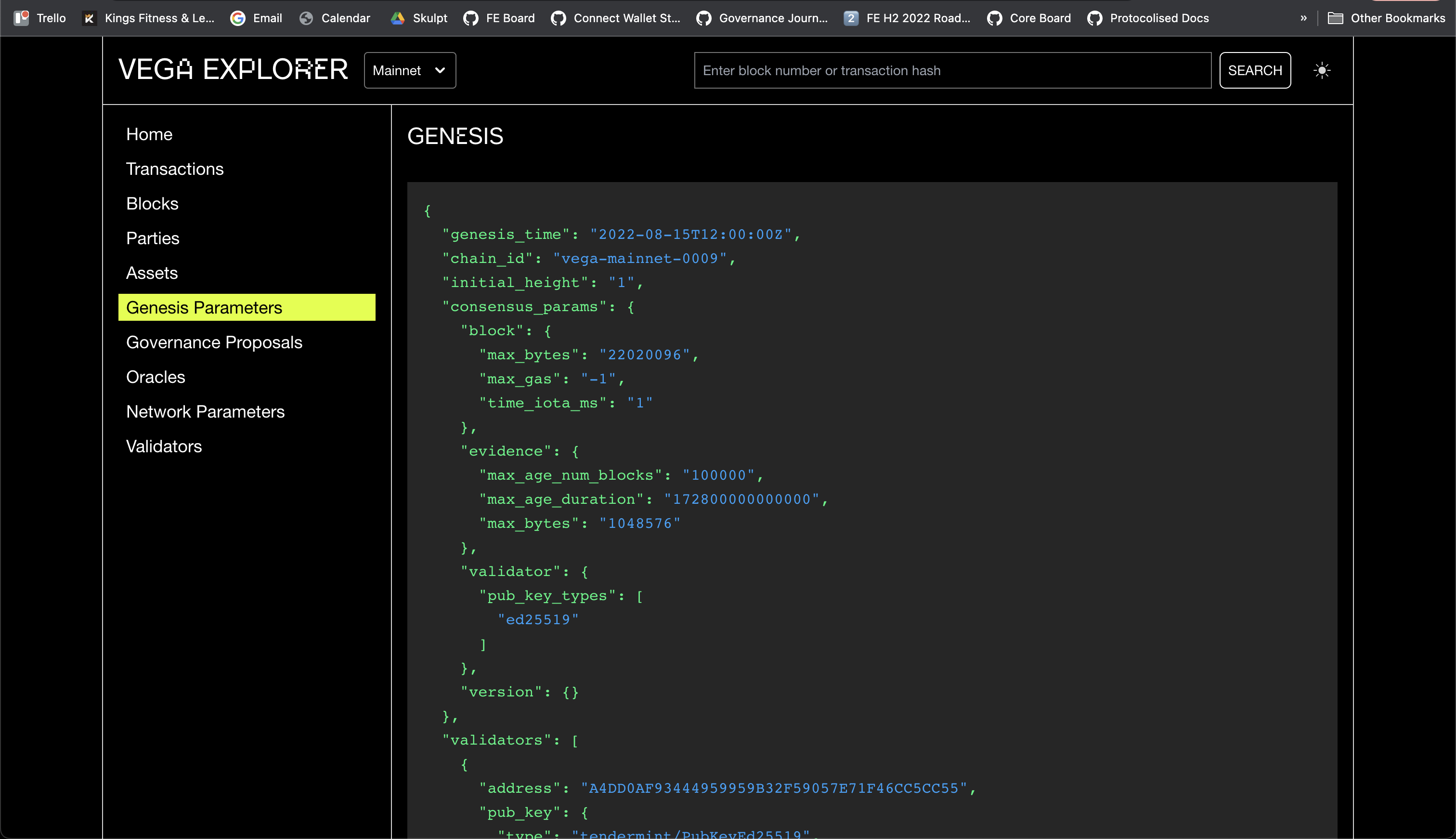 Replace json in Genesis Parameter view · Issue #1339 · vegaprotocol/frontend-monorepo · GitHub