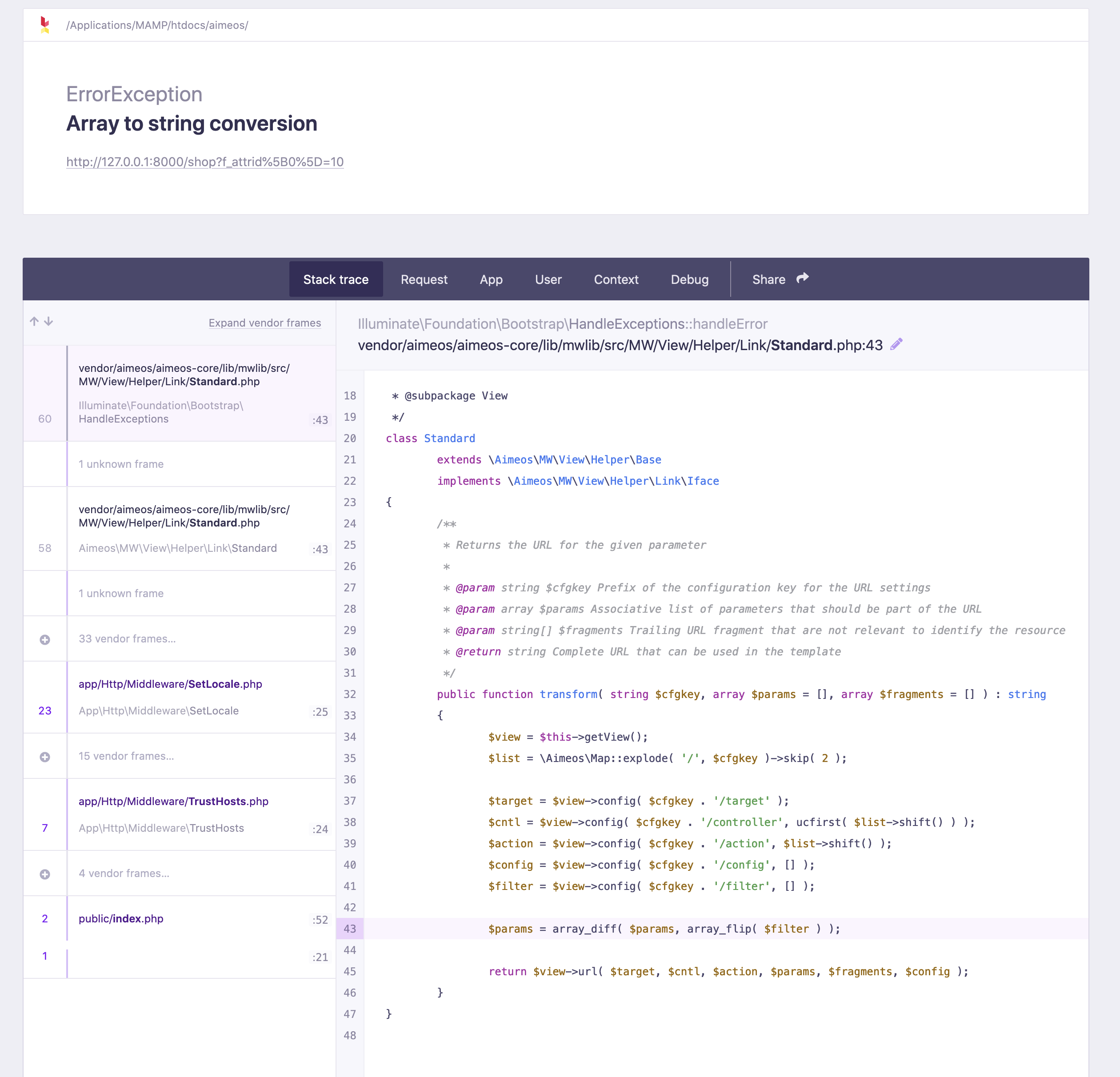 Filters doesn't work : Array to string conversion · Issue #73 · aimeos/aimeos · GitHub