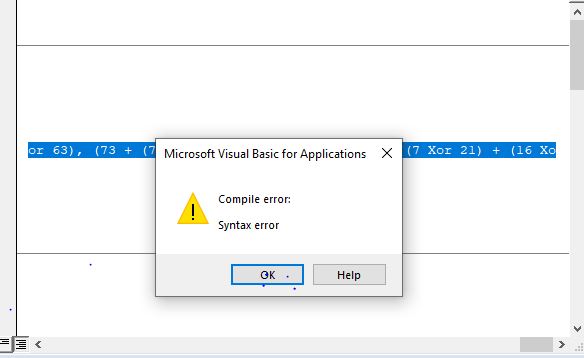 It doesn't run upon execution · Issue #1 · bonnetn/vba-obfuscator · GitHub