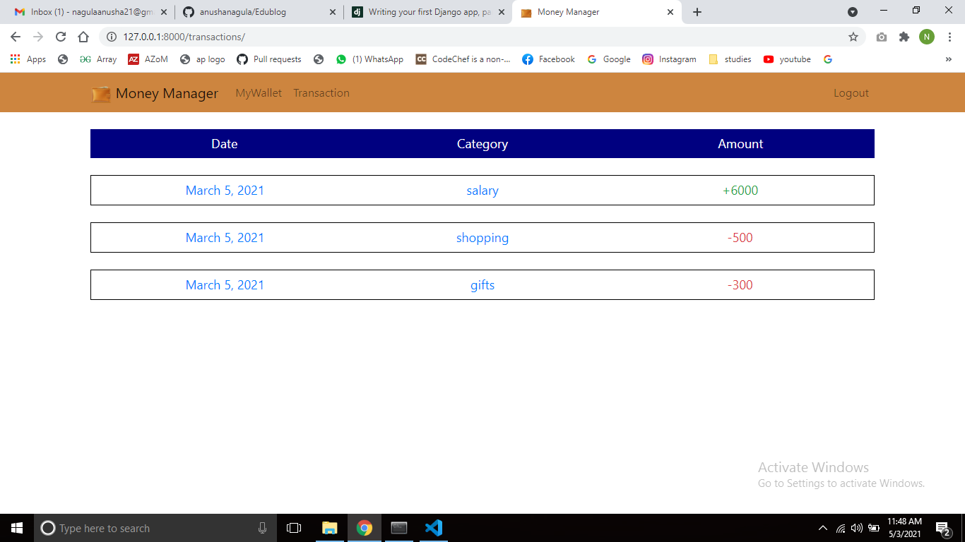 GitHub - anushanagula/django-money-manager: My first project using ...