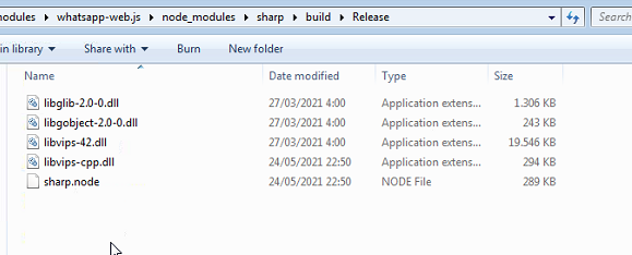 Can't run because node_modules\whatsapp-web.js\node_modules\sharp\build\Release\sharp.node not ...
