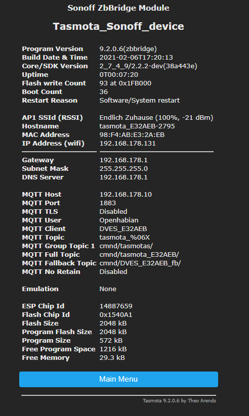 Zigbee Tasmota Status 99 · arendst Tasmota · Discussion #10928 · GitHub