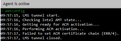 AMT v16.0.15 - Failed to set ACM certificate chain (ERR/4) · Issue #4619 · Ylianst/MeshCentral ...