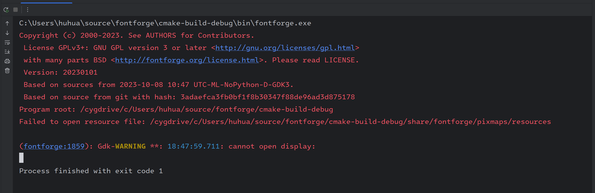 Run failed when build with windows cygin · Issue #5299 · fontforge/fontforge · GitHub
