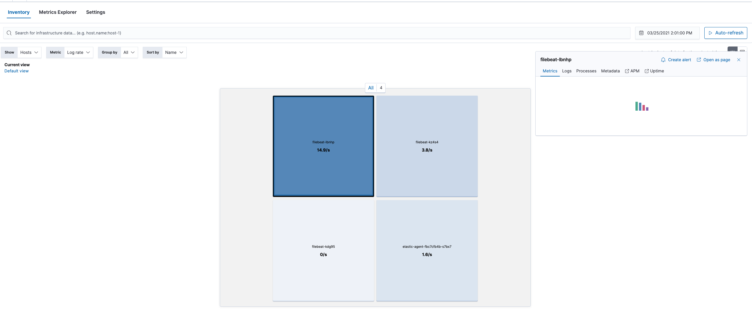 Metrics Ui Log Rate Metric With Logs Only Hosts Ux Could Be Improved · Issue 95415 · Elastic