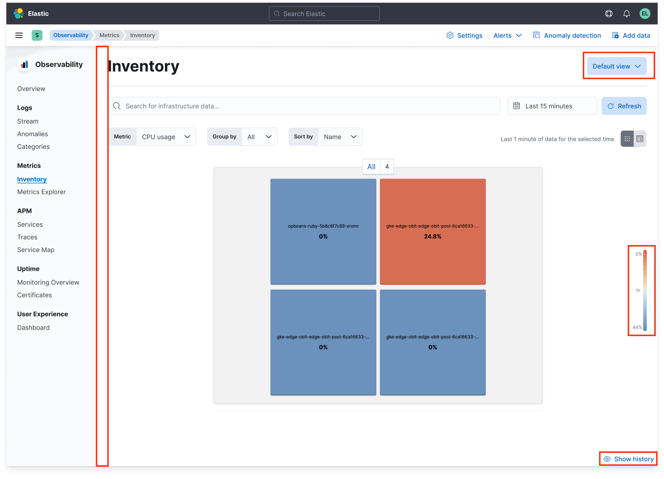 [Metrics UI] Inventory page enhancements following the Observability page template · Issue ...