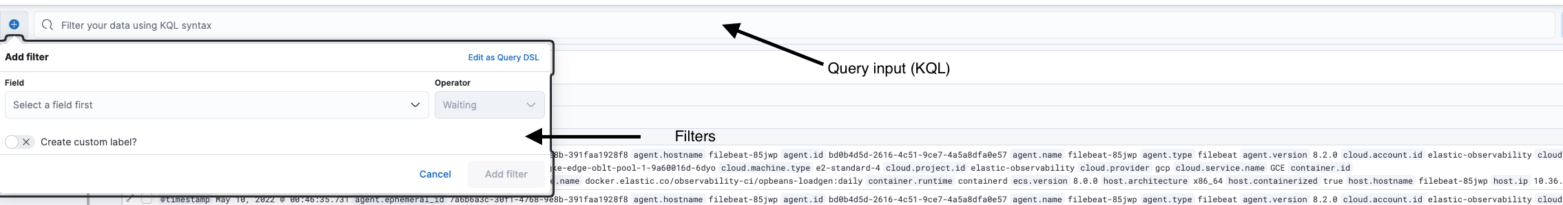[Logs UI] Add log stream page filter state and UI · Issue #142764 · elastic/kibana · GitHub
