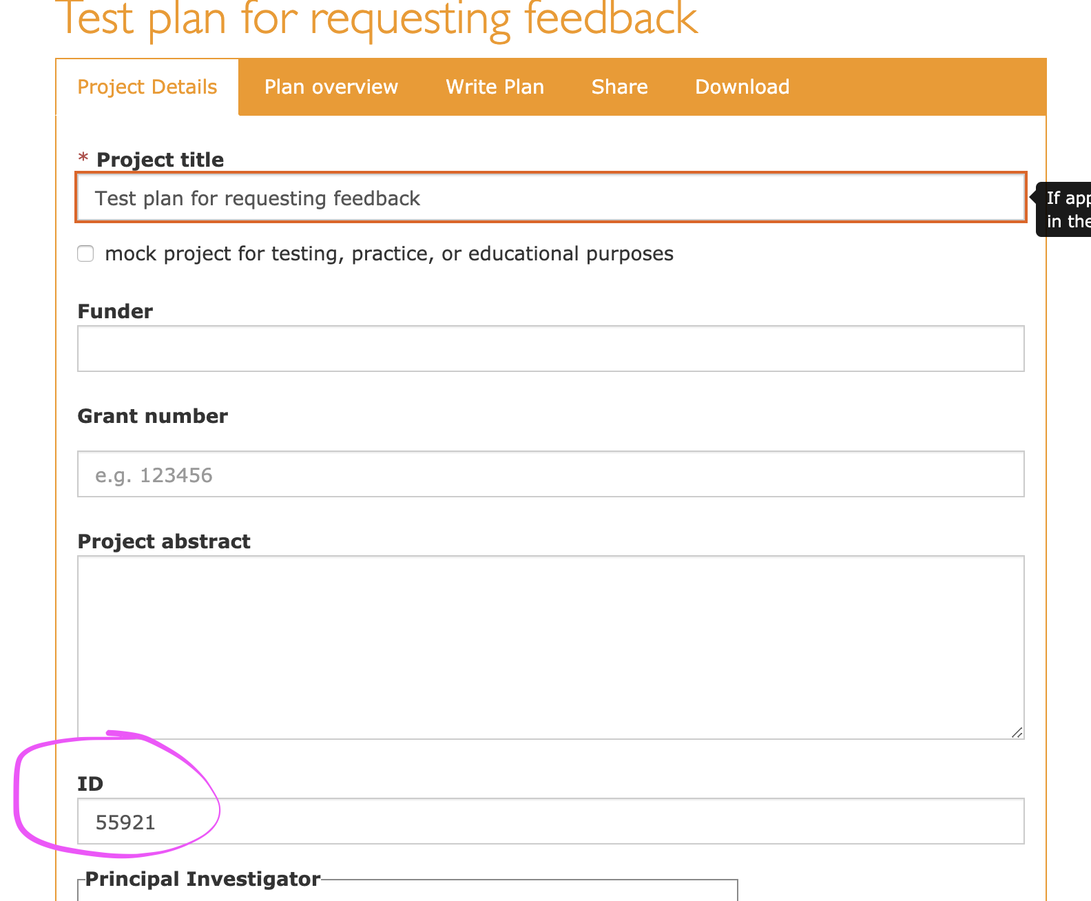 Add plan ID to DMP coversheet on download · Issue #2478 · DMPRoadmap/roadmap · GitHub