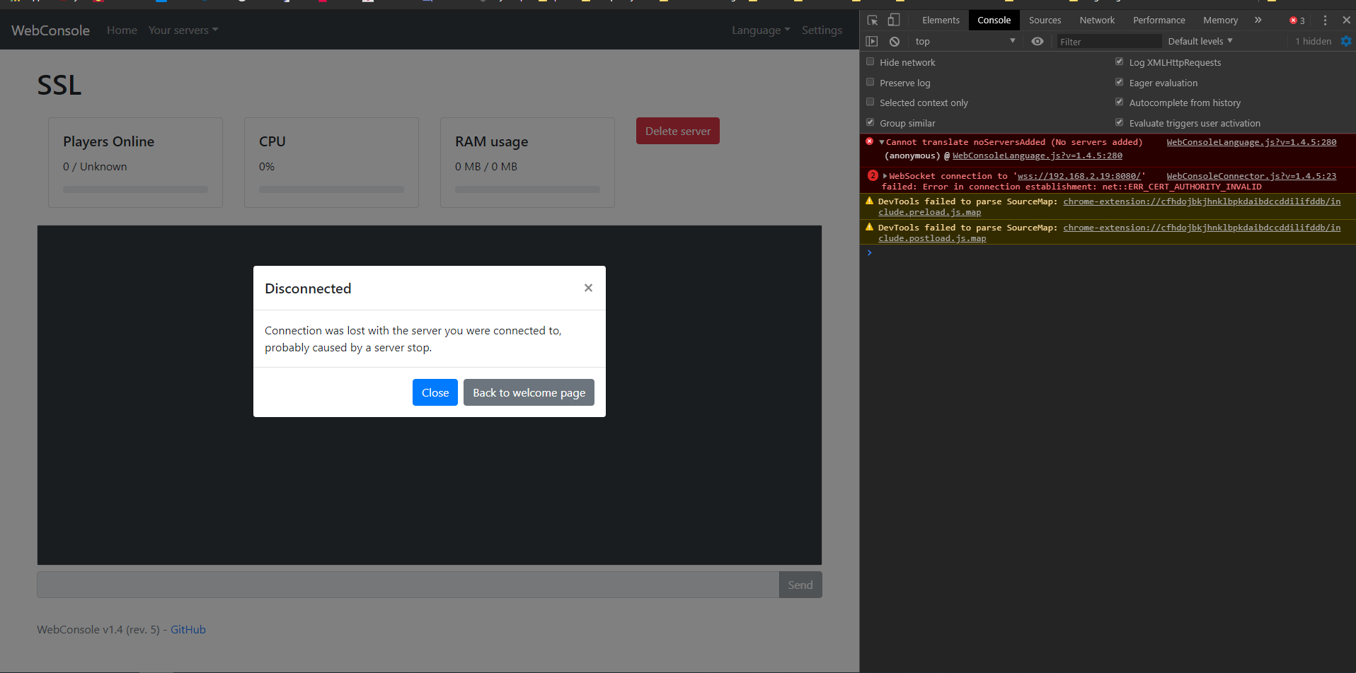 Trust JKS certificate · Issue #14 · mesacarlos/WebConsole · GitHub