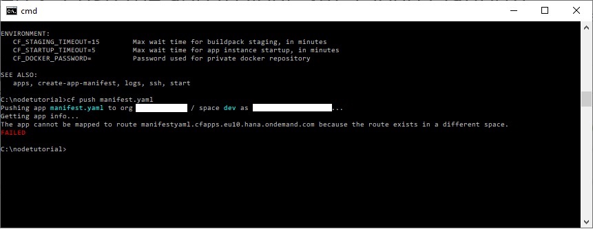 Deploy Your Node.js App with the Cloud Foundry CLI · Issue #5085 · sap ...