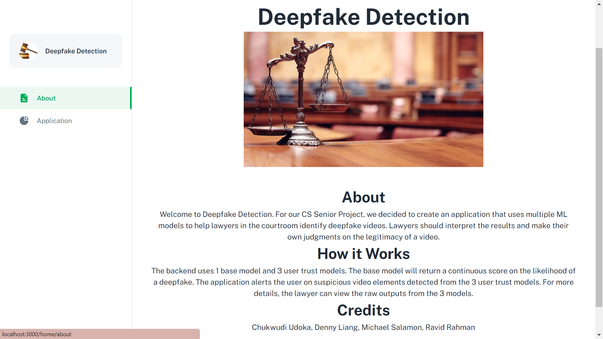 Application Frontend: Progress · Issue #2 · MichaelSalSail/deepfakedetection · GitHub