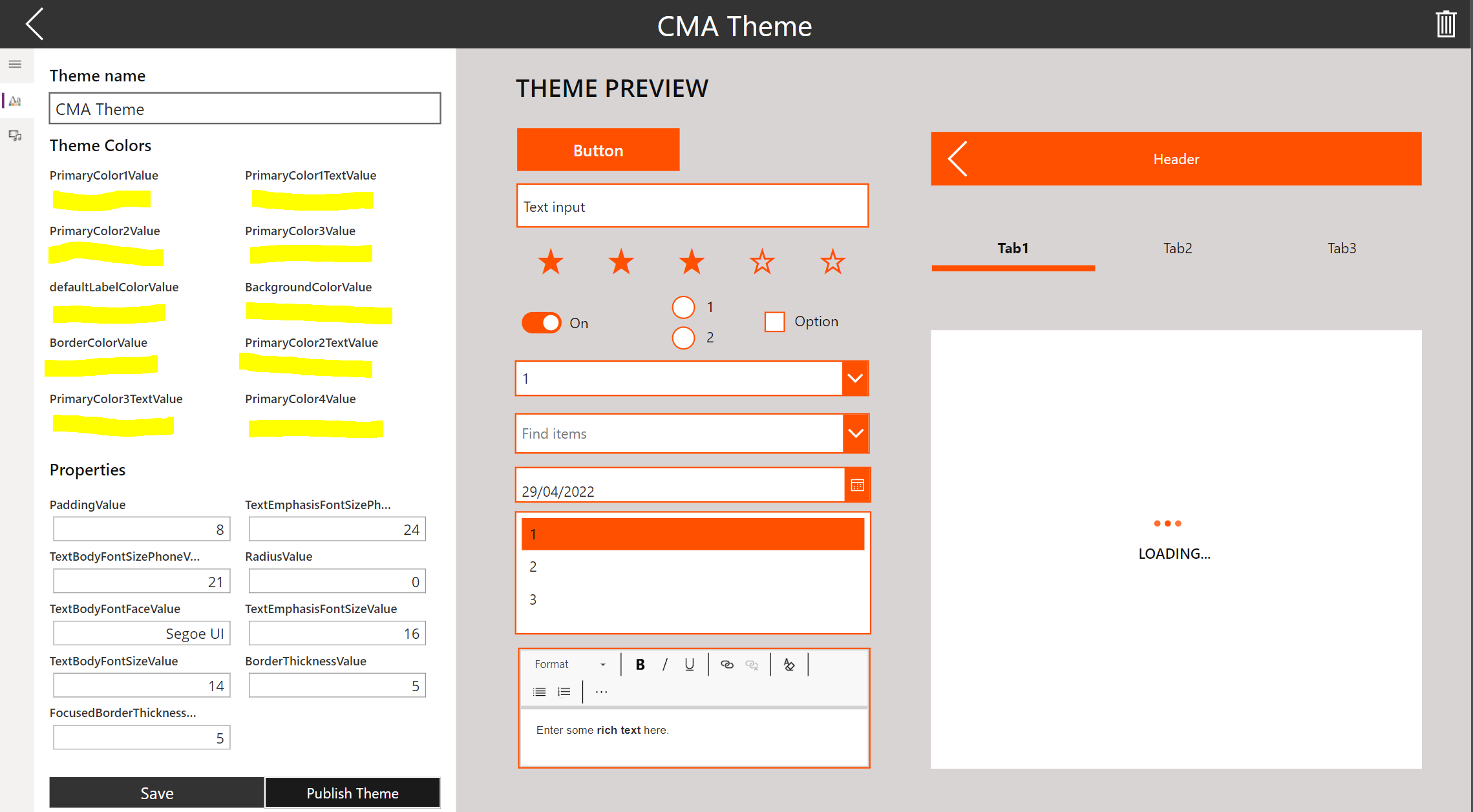 [CoE Starter Kit - BUG]CoE Theme Editor not displaying Theme Colors ...