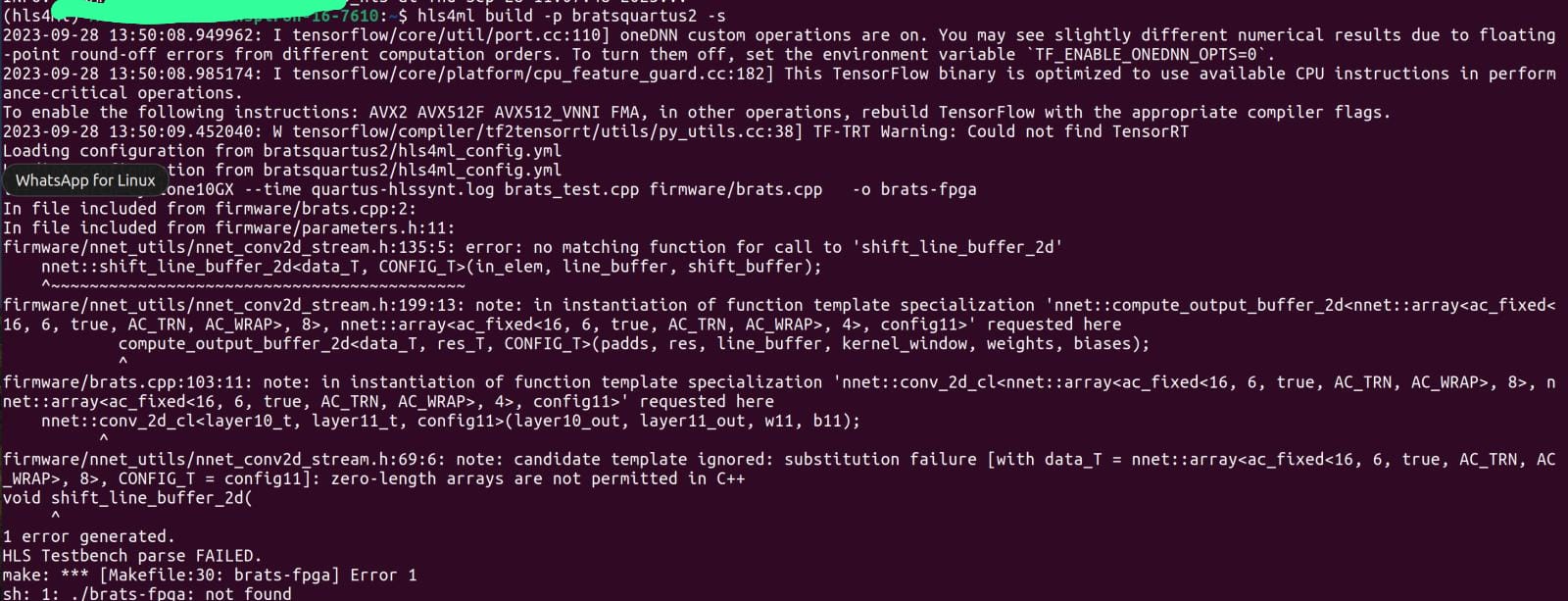 HLS4ML IN QUARTUS SUPPORT FOR CONV2D · Issue #878 · fastmachinelearning/hls4ml · GitHub