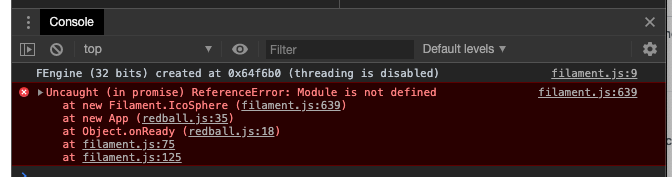 [v.1.7.0] IsoSphere throws ReferenceError: Module is not defined · Issue #2686 · google/filament ...