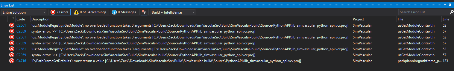 Errors compiling beta sv with new python API on windows 10 · Issue #731 · SimVascular ...