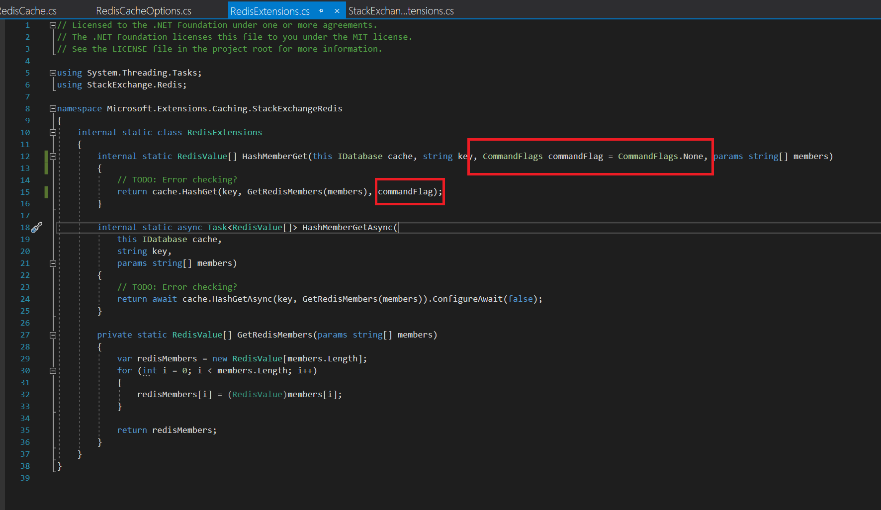 Allow Command flag in redis caching · Issue #34669 · dotnet/aspnetcore · GitHub