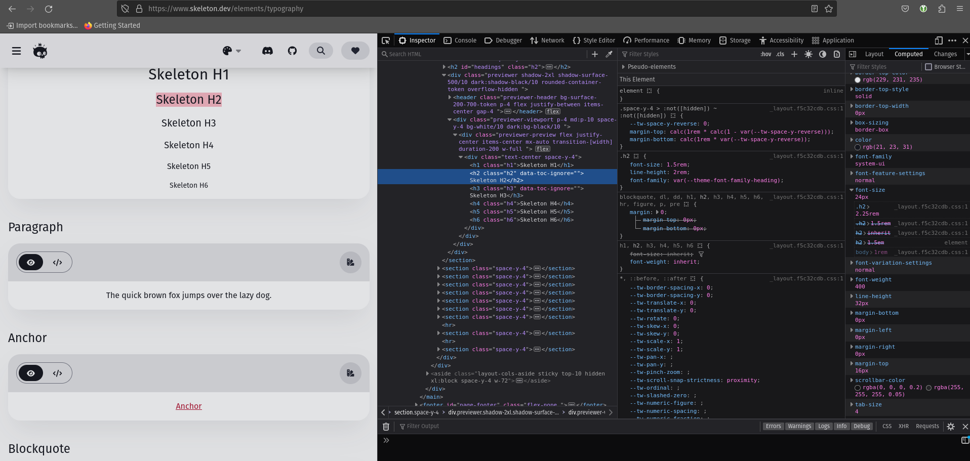 H2 Size for larger screen width - Welcome Template in dev mode · Issue #29 · skeletonlabs/create ...
