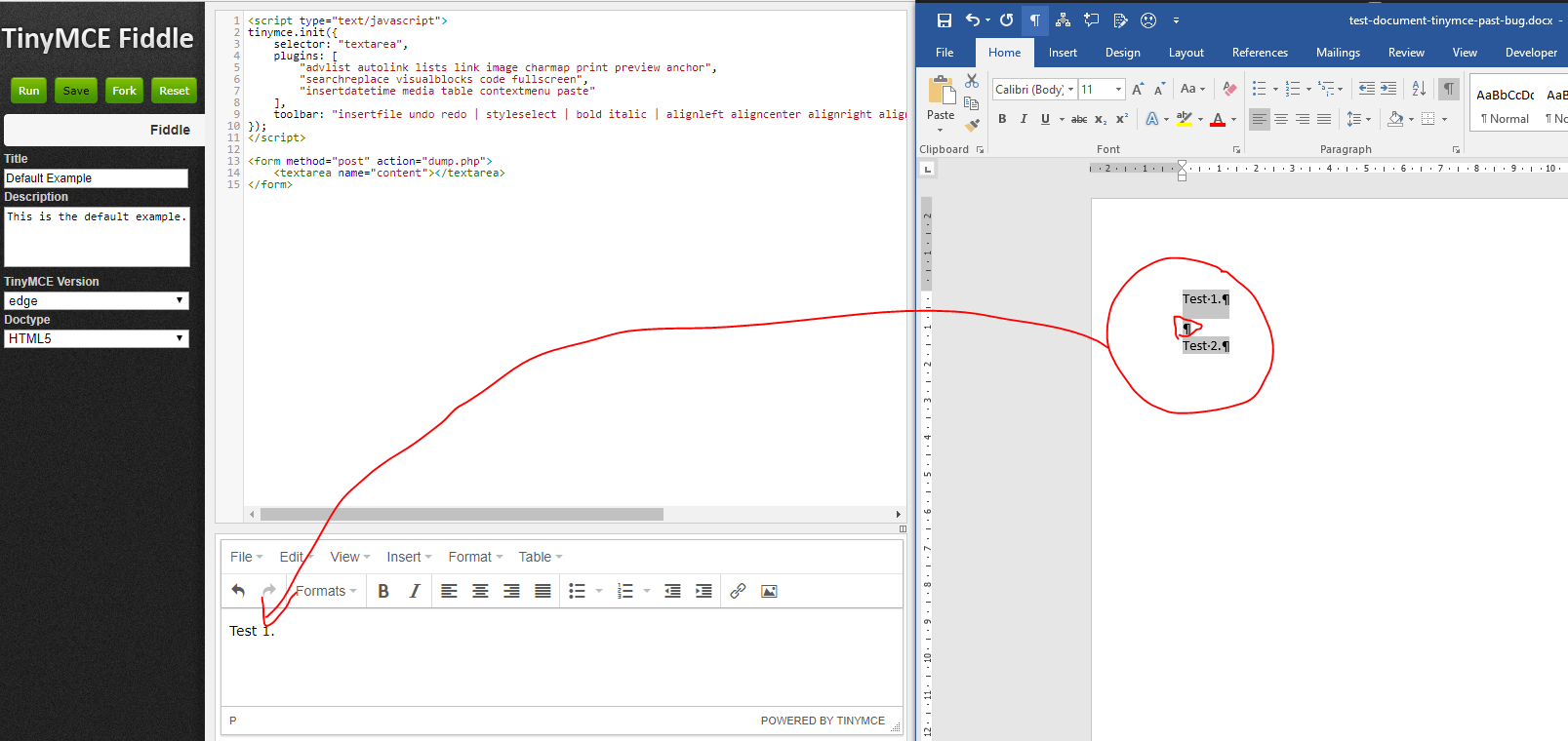 Copy pasting from Word file with "strange" styling does now work ...