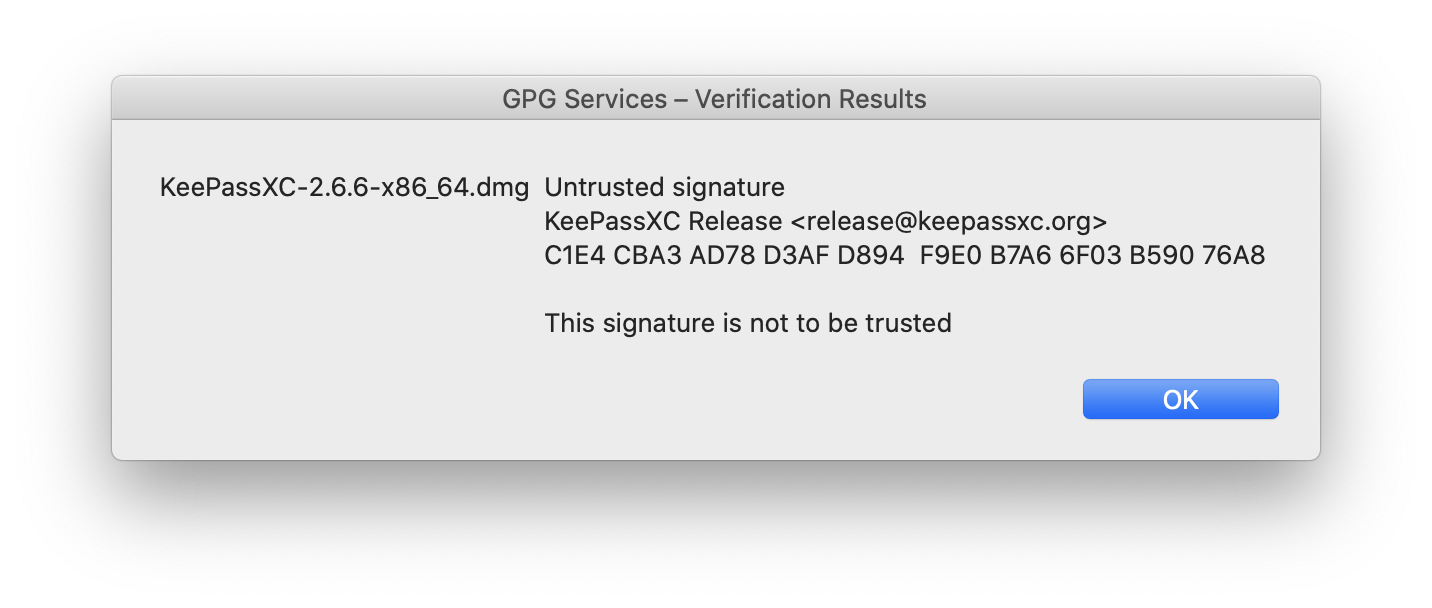 GPG Signature invalide · Issue #6672 · keepassxreboot/keepassxc · GitHub