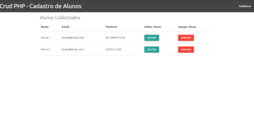 GitHub - Saulo-Azevedo/CRUD-PHP: Criação de CRUD básico de alunos em PHP
