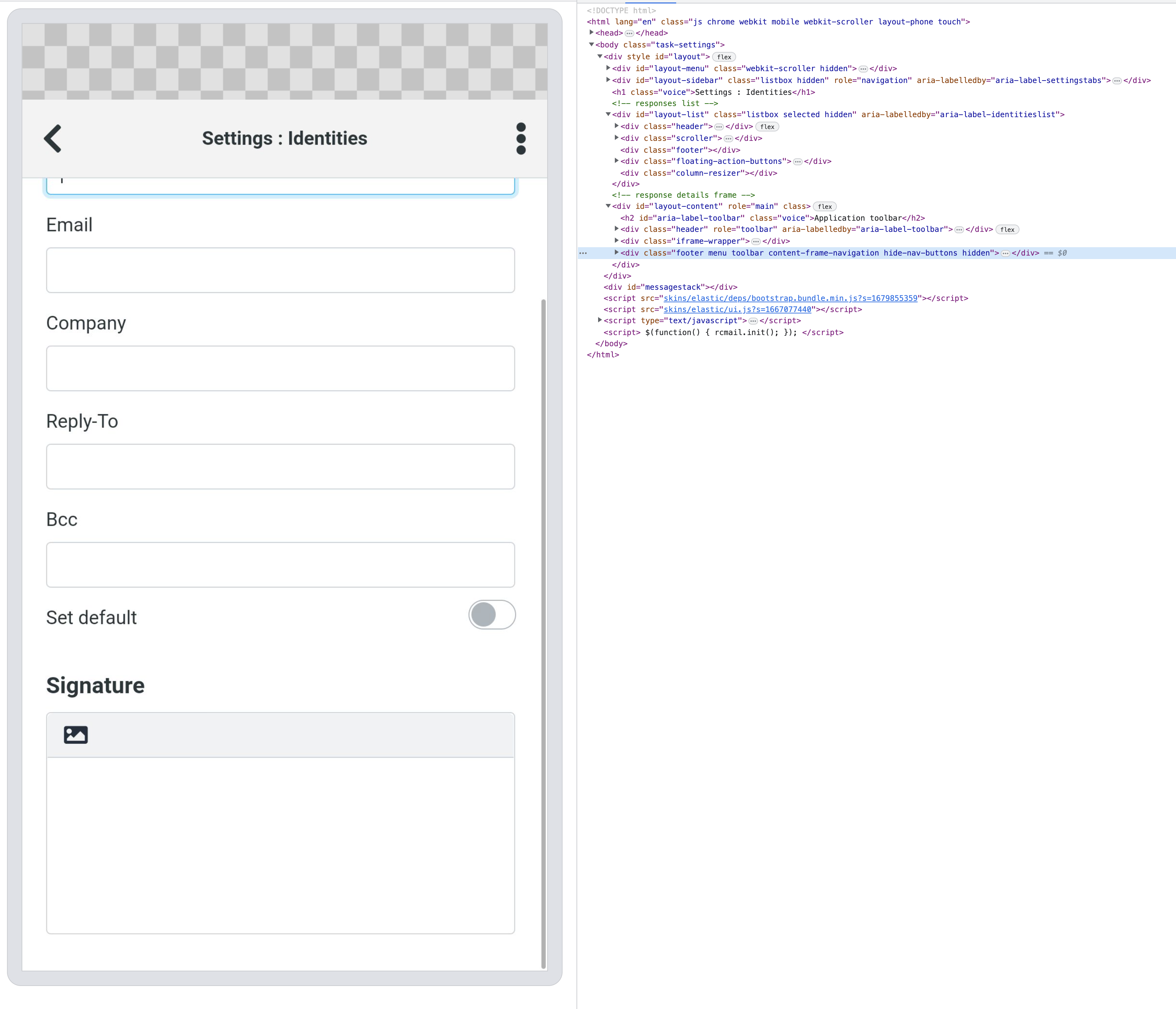 Form button(s) footer do not show up on mobile · Issue #8968 · roundcube/roundcubemail · GitHub