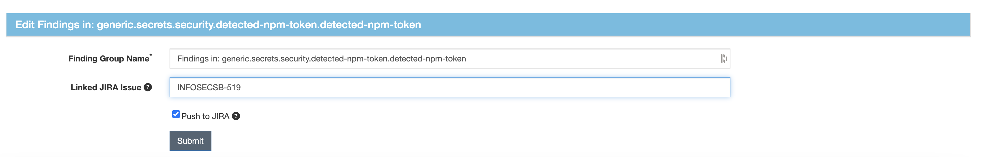 Allow pushing to JIRA and specifying the JIRA URL from the finding gr… by coheigea · Pull ...