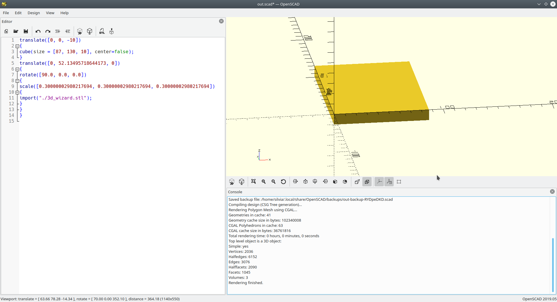 Openscad fails to render scenes with imported STLs · Issue #3703 · openscad/openscad · GitHub