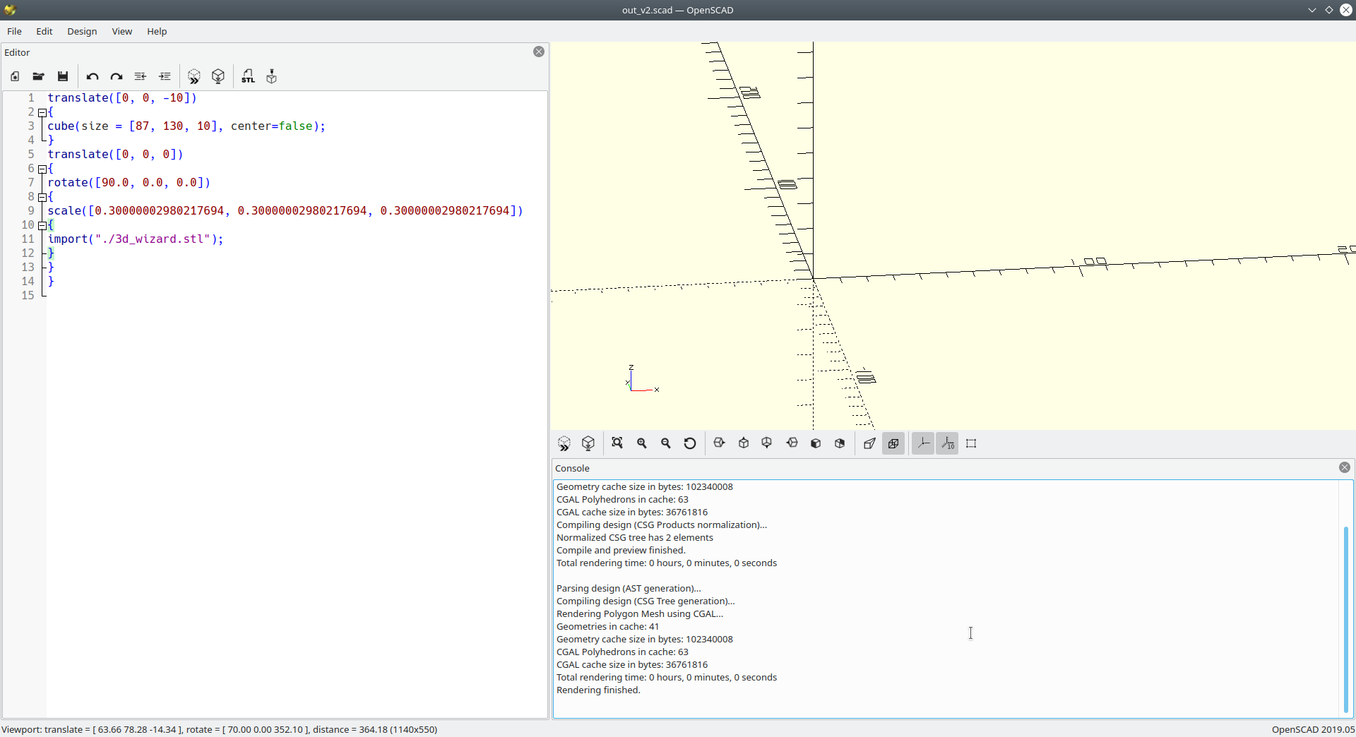 Openscad fails to render scenes with imported STLs · Issue #3703 · openscad/openscad · GitHub