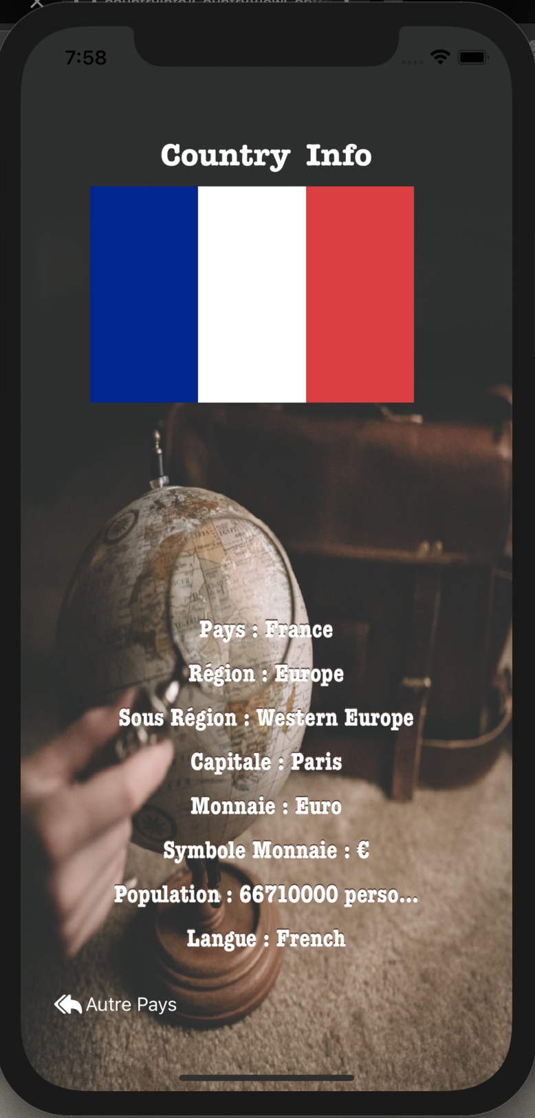 GitHub - fredMilloh/countryInfo: Main information by country