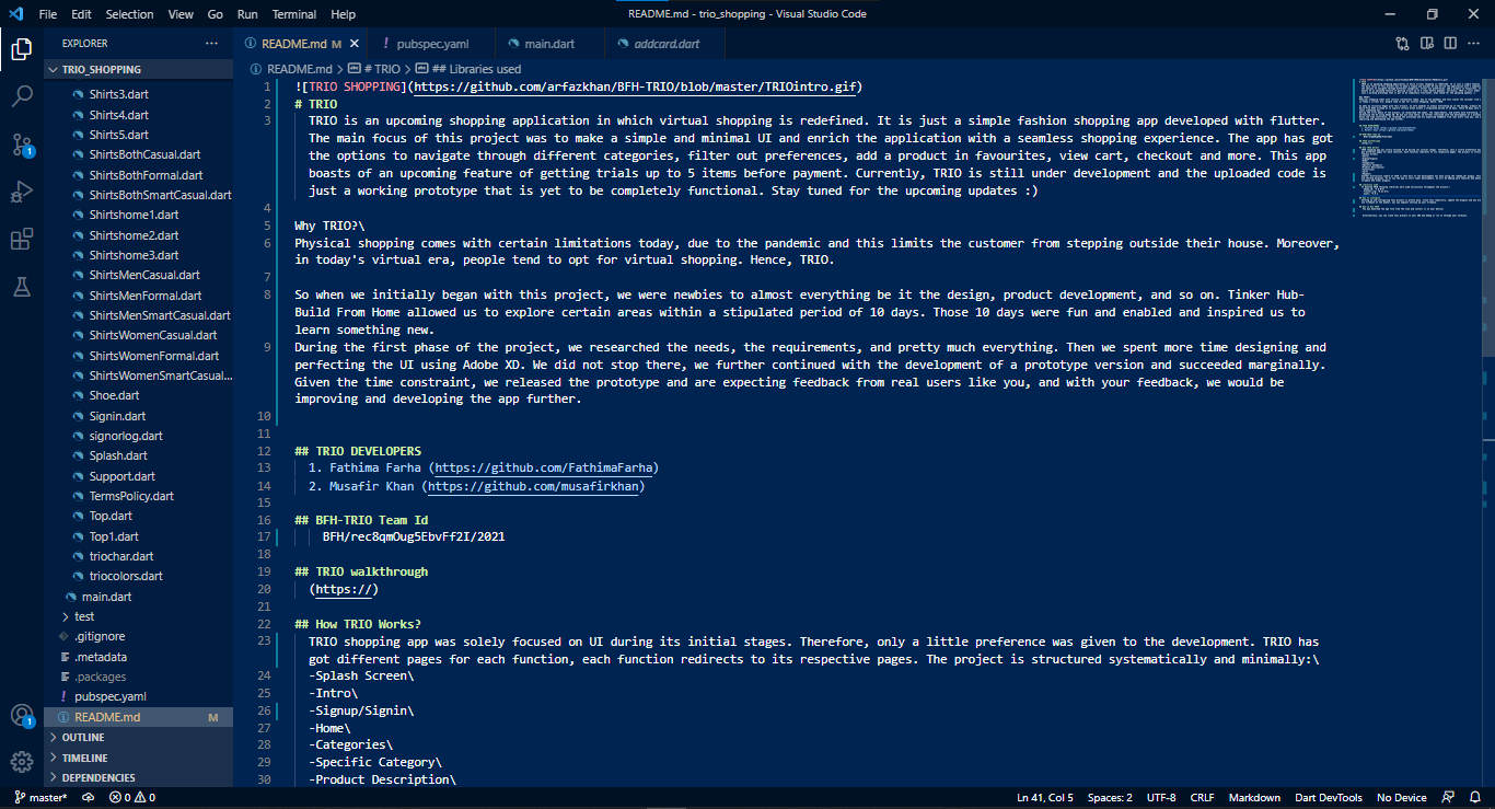 GitHub - arfazkhan/BFH-TRIO: An upcoming shopping app completely developed using flutter.