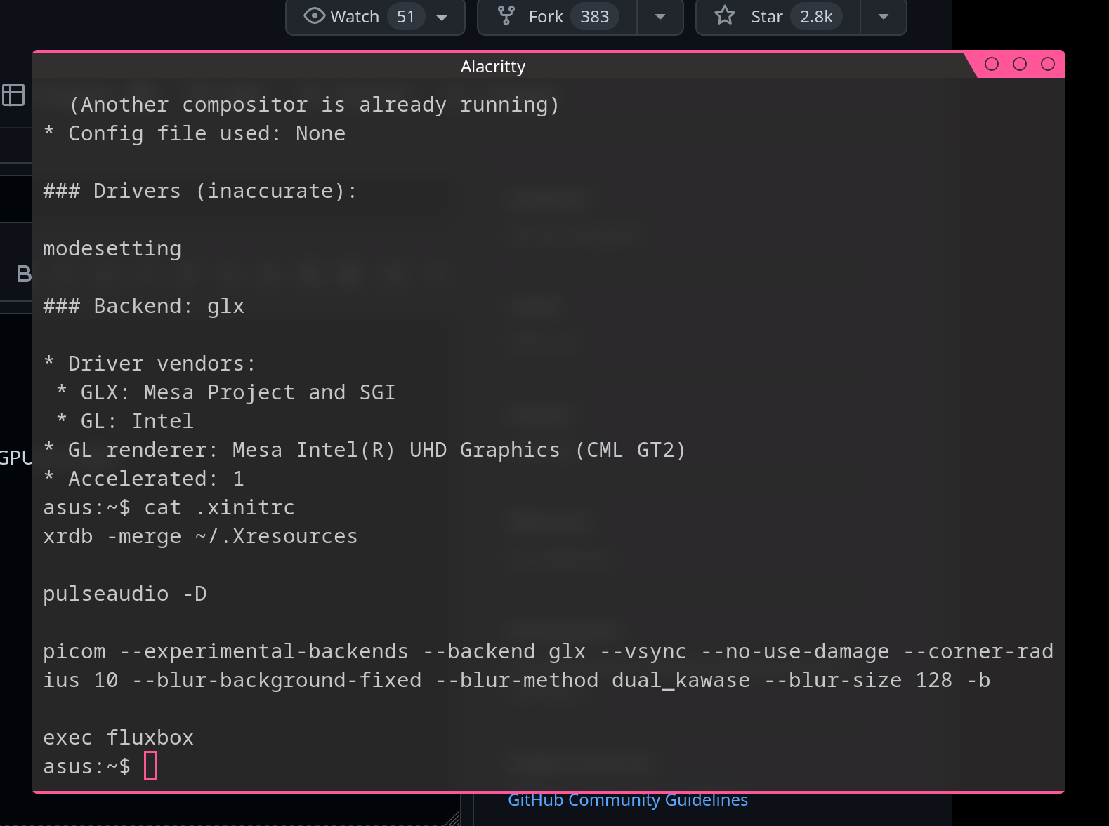 `dual_kawase` blur on `glx` backend seems to have a max size · Issue #842 · yshui/picom · GitHub