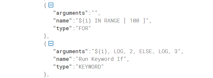 robot.testdoc not generating Json properly for reserved keywords ...