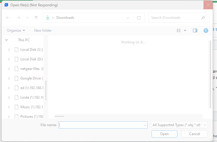 Open file dialog box carashes Cura · Issue #16455 · Ultimaker/Cura · GitHub