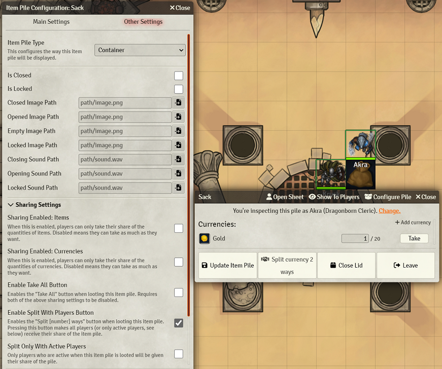 [BUG] - [DnD5e] - Split currency button disabled when currency sharing disabled and split ...