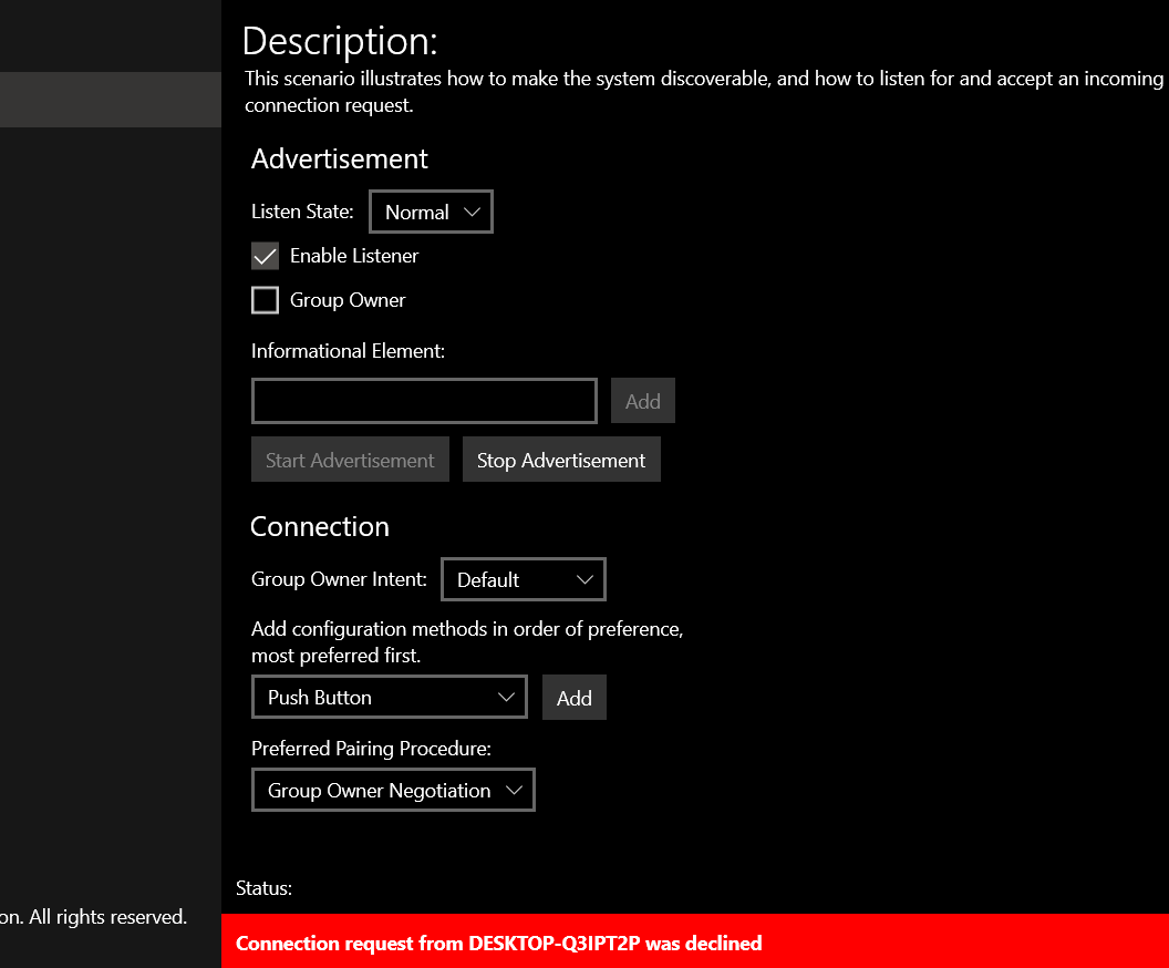Issue with WiFi Direct API · Issue #1143 · microsoft/Windows-universal ...