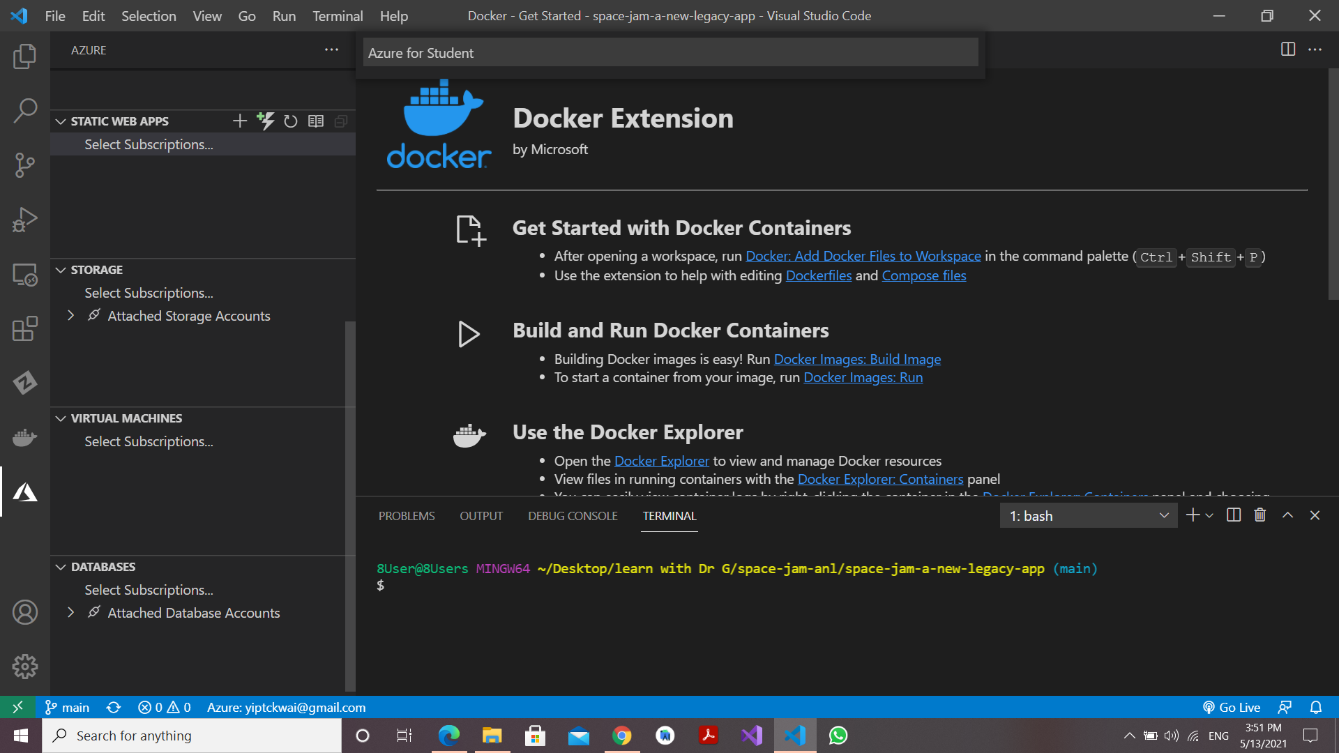 No subscriptions were found. Set up your account at https://azure ...