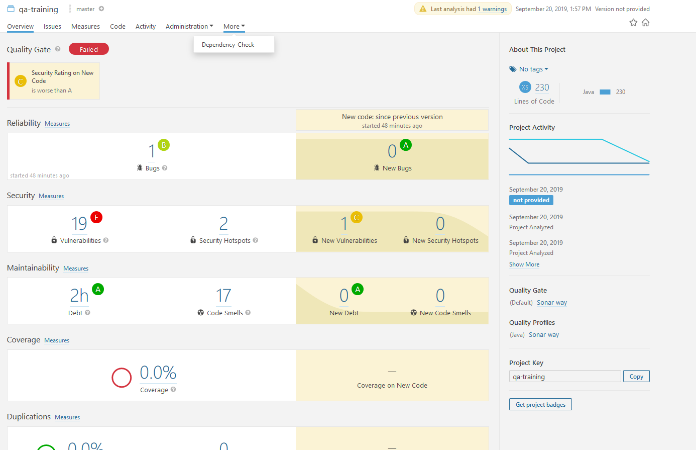 I Cannot Find Dependency Check Badge In Dashboard · Issue 174