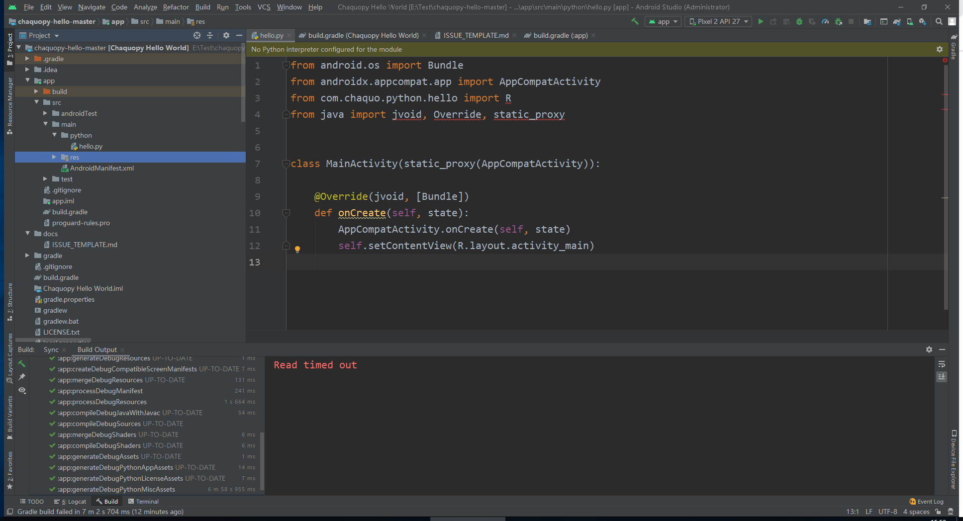demo报错Read timed out · Issue #347 · chaquo/chaquopy · GitHub