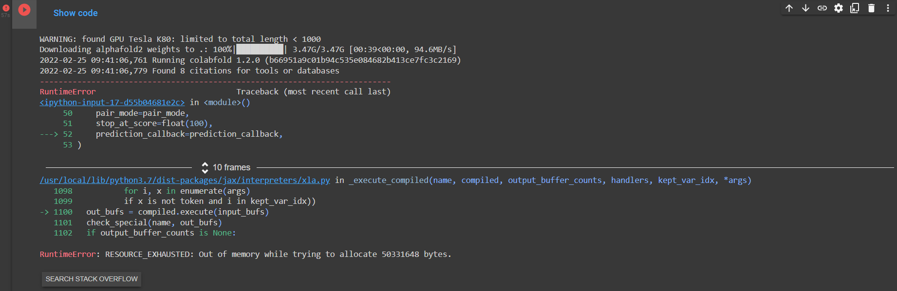 Traceback (most recent call last) · Issue #169 · sokrypton/ColabFold · GitHub