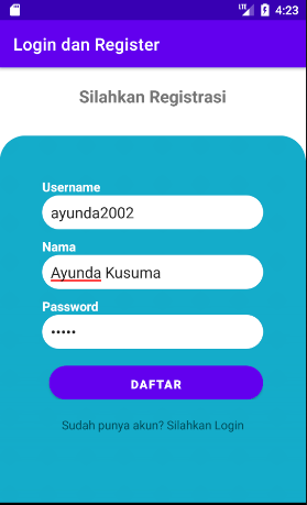 GitHub - ayunda12/TugasWMALoginRegister: Membuat Login dan Register