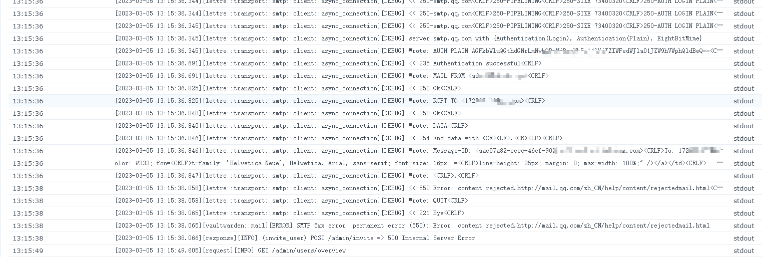 Unable to send invitation mail normally(smtp.exmail.qq.com) · dani ...