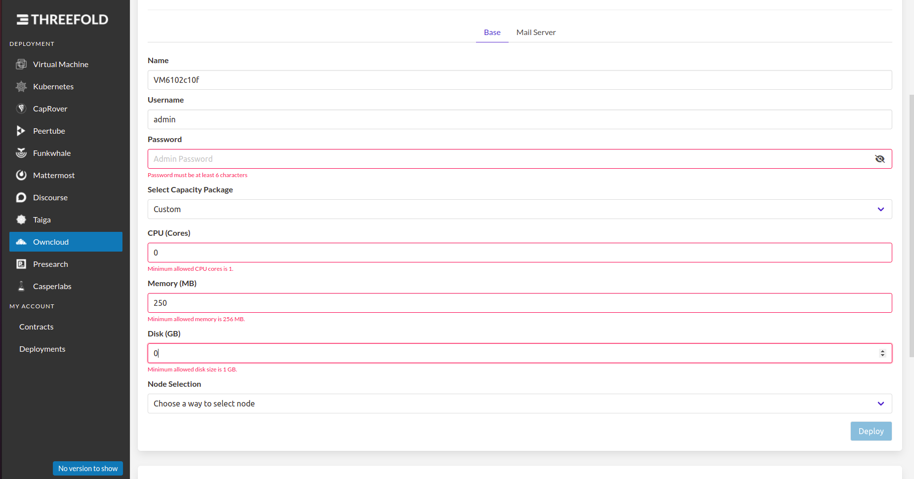 OwnCloud Input/Configuration Validation not work correctly · Issue #797 · threefoldtecharchive ...
