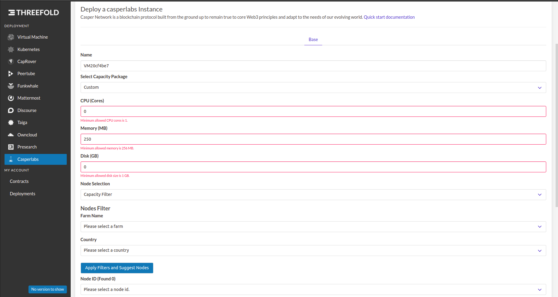 Casperlabs Input/Configuration Validation not work correctly · Issue #798 · threefoldtecharchive ...