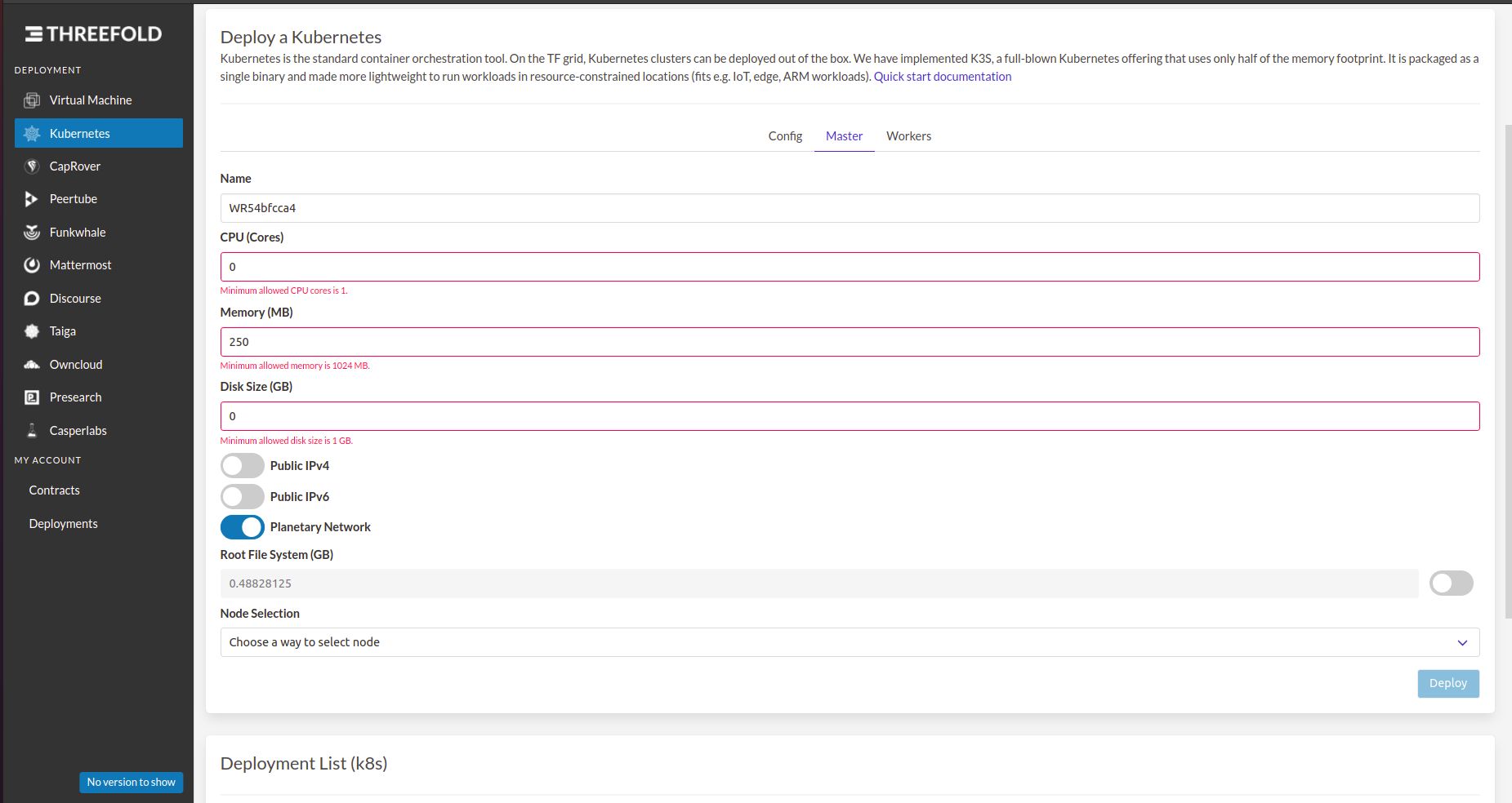 k8 Verify input/configuration validation work not correctly · Issue #788 · threefoldtecharchive ...