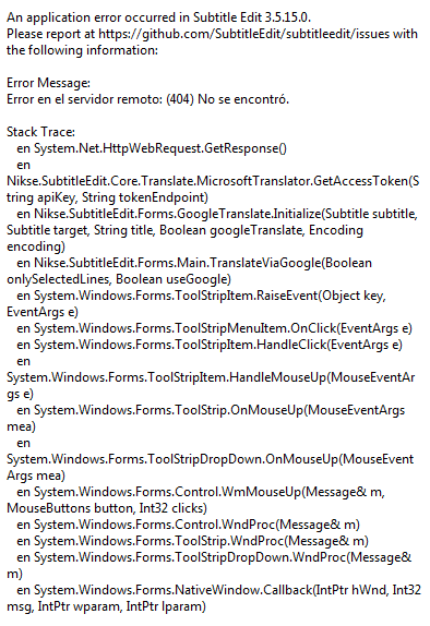 Error 404 when using Bing Translate · Issue #4194 · SubtitleEdit/subtitleedit · GitHub