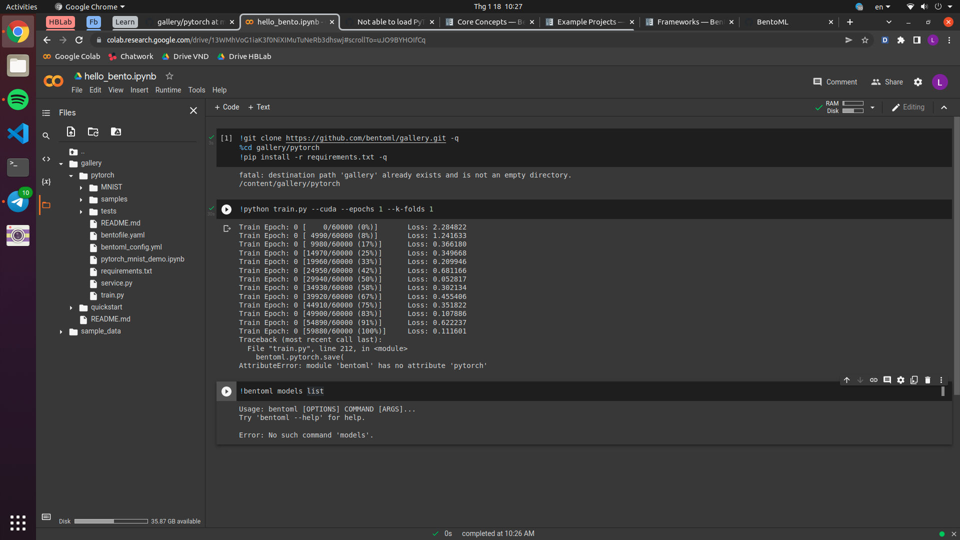 Cannot save Pytorch model · Issue #2185 · bentoml/BentoML · GitHub